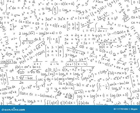 Math Formulae Vector Seamless Pattern Stock Vector Illustration Of