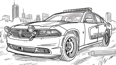 Dodge Charger Police Car Coloring Pages
