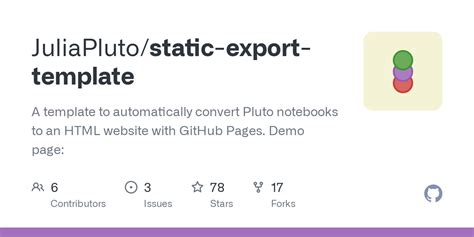 Github Juliaplutostatic Export Template A Template To Automatically Convert Pluto Notebooks