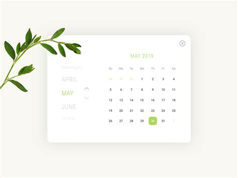 Ui Challenge 080 Date Picker By Ronald García On Dribbble