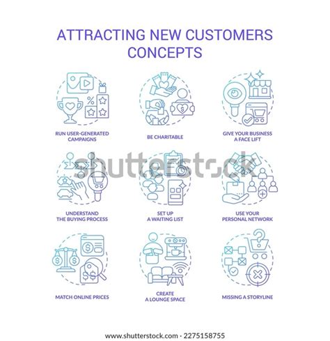 Attracting New Customers Blue Gradient Concept Stock Vector Royalty Free 2275158755 Shutterstock