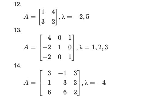 Solved Number 12 Please Find A Basis For The Eigenspace Chegg Com