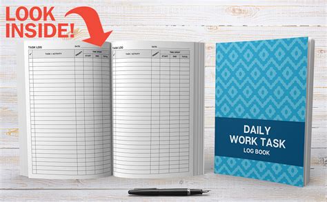 Daily Work Task Log Book Undated Time Management And Task List Notebook For Work Employees Or