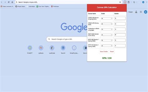 Canvas GPA Calculator For Google Chrome Extension Download