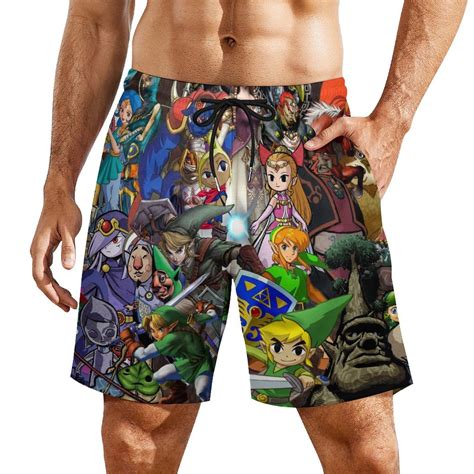 The Legend Of Zelda Characters Mens Board Shorts Summer Swim Trunks