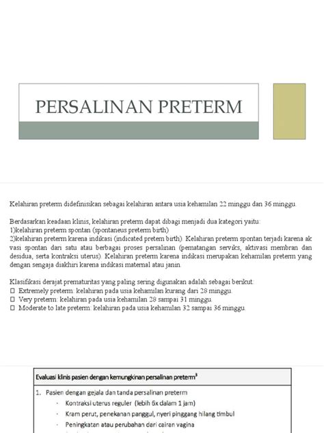Persalinan Preterm Pdf