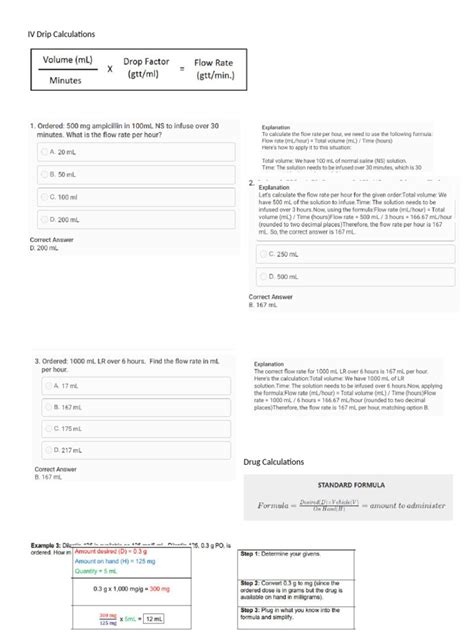 Iv Drip Calculations Pdf