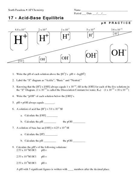 Ph And Poh Worksheet Free Worksheets Library Free Worksheets Samples