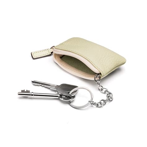 Mini Leather Coin Purse Key Chain Mint Coin Purse Sagebrown