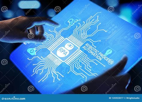 RPA Robotic Process Automation Innovation Technology Concept On Virtual