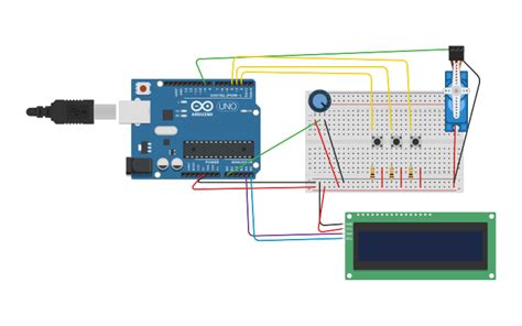 Circuit Design Diseño De Servo Motor Con Botones Pantalla Lcd Y Velocidad Tinkercad