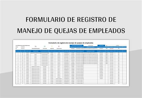 Plantilla De Formato Excel Formulario De Registro De Manejo De Quejas