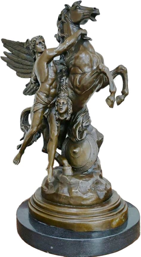 R Realong Bronze Statue Pegasus Perseus Medusa