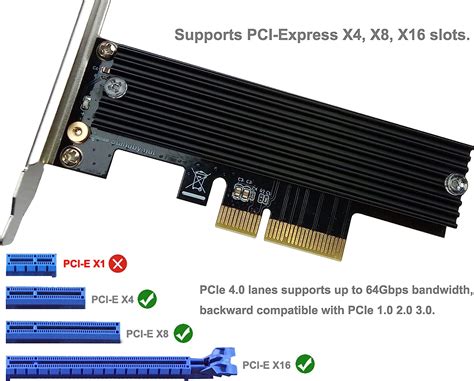 Buy NVMe PCIe Adapter M SSD To PCIe Expansion Card With Aluminum Heat Sink Support