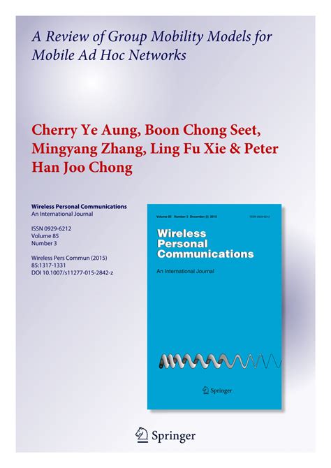 Pdf A Review Of Group Mobility Models For Mobile Ad Hoc Networks