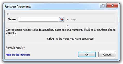 Excel N Function Convert A Value Into A Number