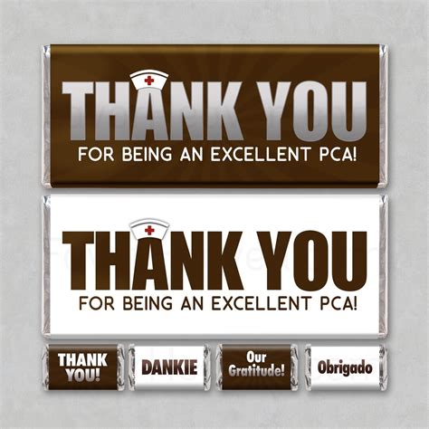 Pca Personal Care Assistant Appreciation Bar Digital Download Candy Bar