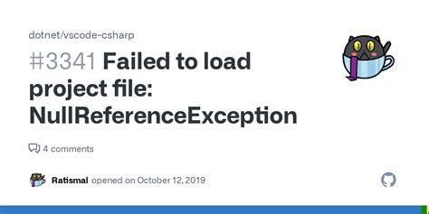 Failed To Load Project File Nullreferenceexception · Issue 3341