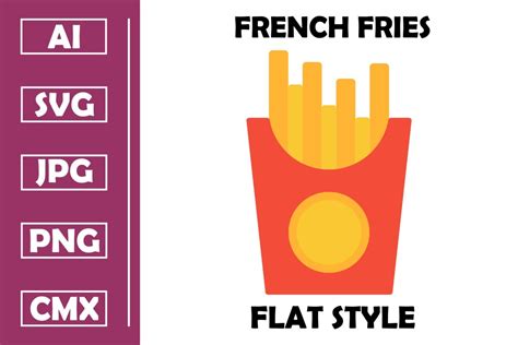 French Fries Vector Flat Icon Design Graphic By Pexelpy · Creative Fabrica