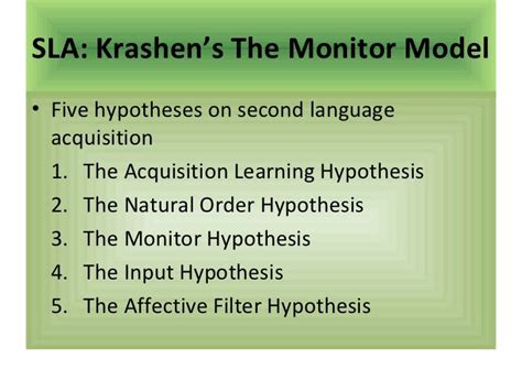 Krashens Hypotheses On L2 Acquisition