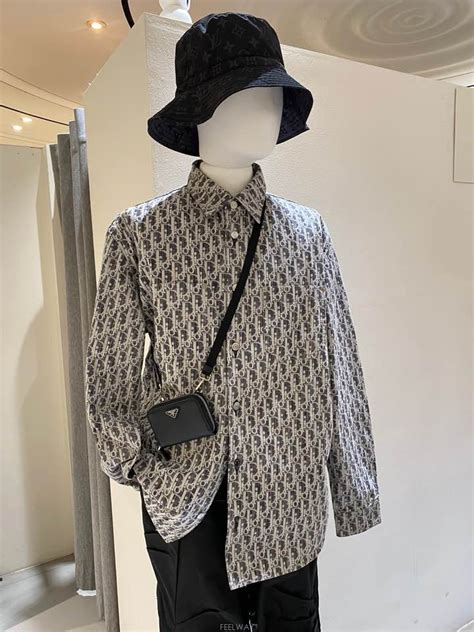 Dior Homme 셔츠 디올 자카드 로고 패턴 셔츠 013d585by989 원래 명품은 필웨이 Feelway