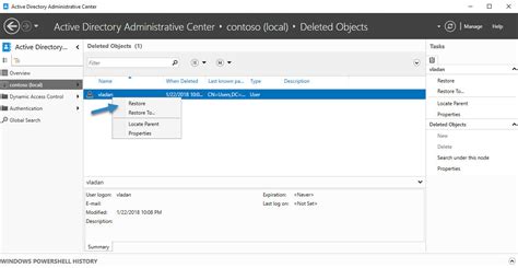 Enable Active Directory Recycle Bin In Windows Server 2016
