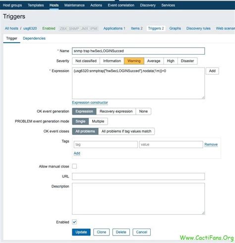 Zabbix监控设备snmp Trap消息 Canghai