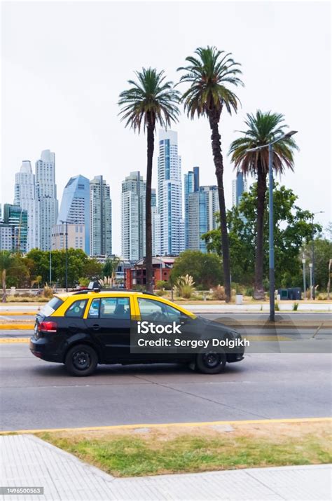 Taxi Driving On A Street In The Area Puerto Madero Buenos Aires Is The