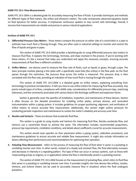Asme Ptc 195 With Explanation Download Free Pdf Flow Measurement
