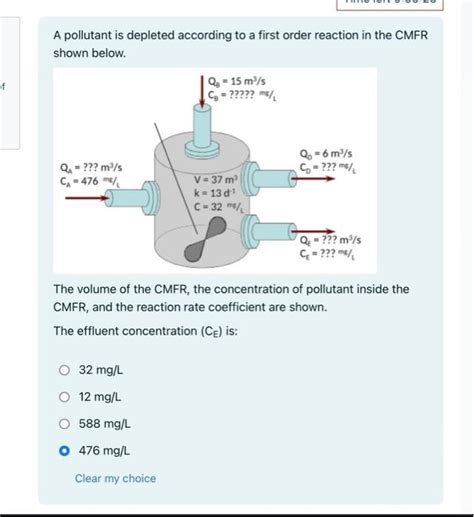 Solved A Pollutant Is Depleted According To A First Order