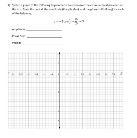 Solved 1 Sketch A Graph Of The Following Trigonometric Chegg Com