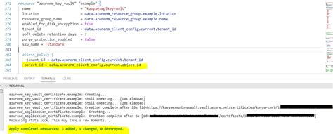 azure certificate access error during terraform plan stack overflow