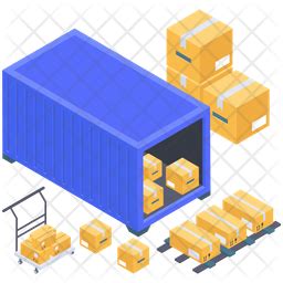 Container Loading Icon Download In Isometric Style