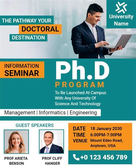 Olive And White Phd Program Education Flyer Template