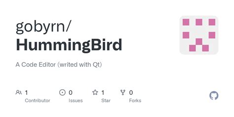 Github Gobyrnhummingbird A Code Editor Writed With Qt