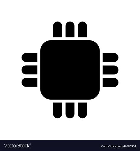 semiconductor silhouette icon or cpu device vector image