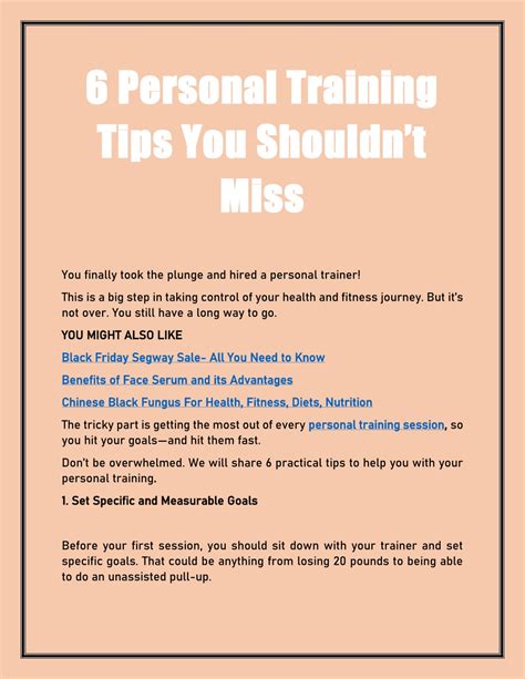 Ppt 6 Personal Training Tips You Shouldnt Miss Powerpoint