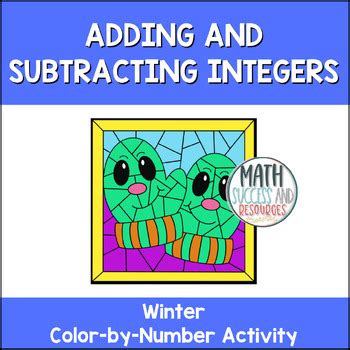 Adding And Subtracting Integers Winter Color By Number Activity TPT