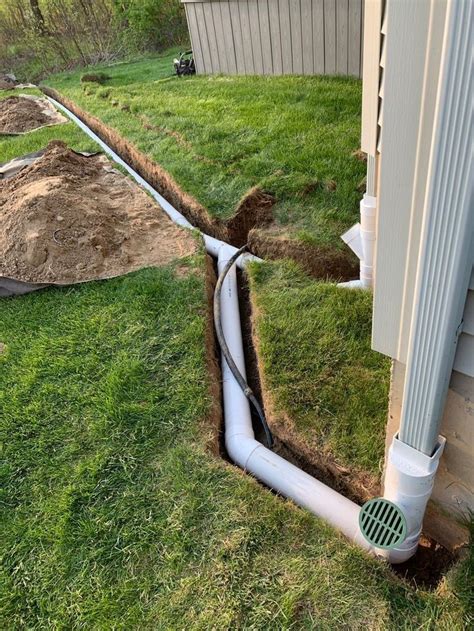 Buried Downspout Drainage System Installation Gutter Water Piped