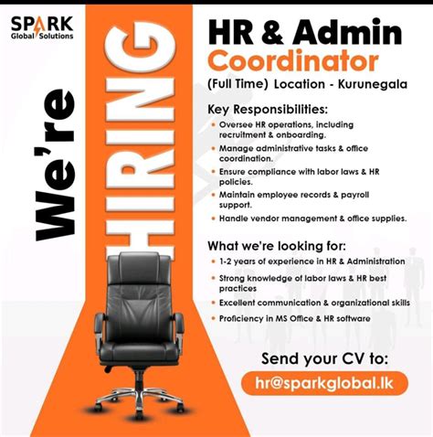 Hr And Admin Coordinator Jobseekerlk