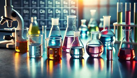 Colorful Glassware In A Science Lab Stock Illustration Illustration