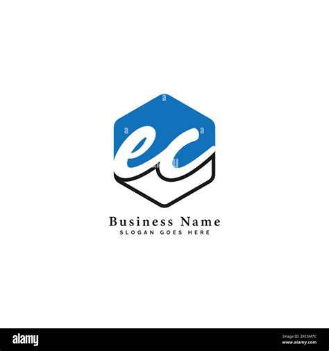 E C Ec Initial Letter Handwritten And Signature Vector Image Template