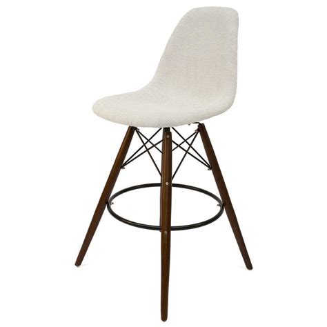 Sk Designer Living Replica Eames Dsw Stool Fabric And Walnut Texture