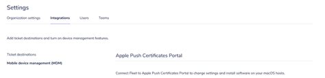 add new mdm section to integrations settings · issue 8869 · fleetdm