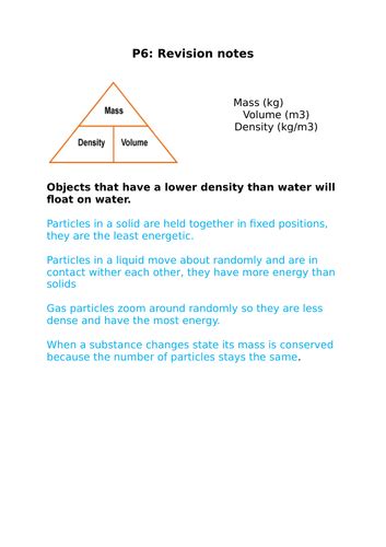 Aqa Gcse 9 1 Physics Revision Pack Chapter P6 Teaching Resources