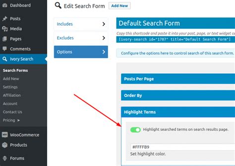 Highlight Searched Terms Ivory Search