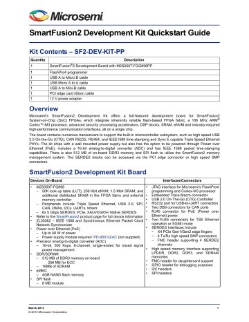 SmartFusion Development Kit Quickstart Guide Manualzz