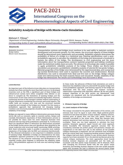 Reliability Analysis Of Bridge With Monte Carlo Simulation Pdf