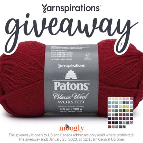 Patons Classic Wool Worsted Giveaway Win 5 Skeins On Moogly