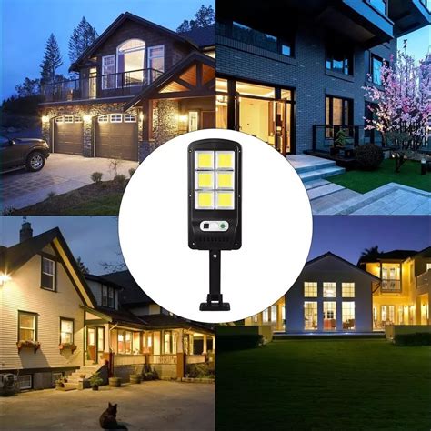 Lampa Solara 6cob 96 Led Senzor De Lumina Senzor De Miscare 3 Moduri